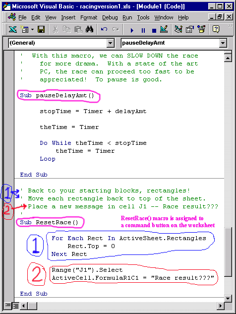 Rectangle racing in Excel with VBA